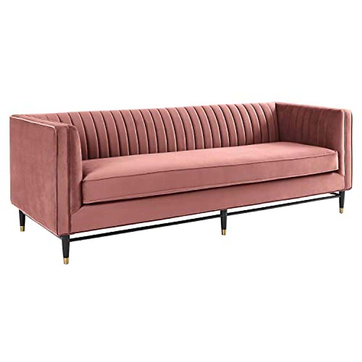 Modway Devote Channel Tufted Performance Velvet, Sofa, Dusty Rose
