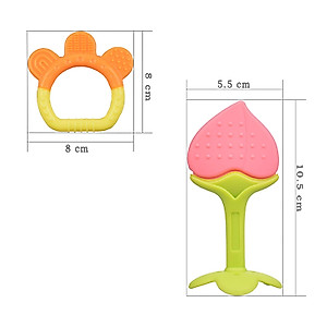 NEPAK 10 Pack Baby Teething Toys,Fruit Shaped Silicone Baby Teethers,Infant Teethers Set,Teethers for Babies BPA Free,Teething Toys for Babies