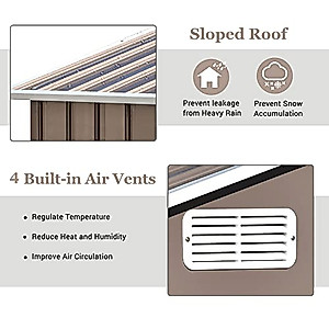 Morhome 6FTx4 FT Patio Bike Shed Garden Shed, Metal Storage Shed with Lockable Door, Tool Cabinet with Vents and Foundation for Backyard, Lawn, Garden