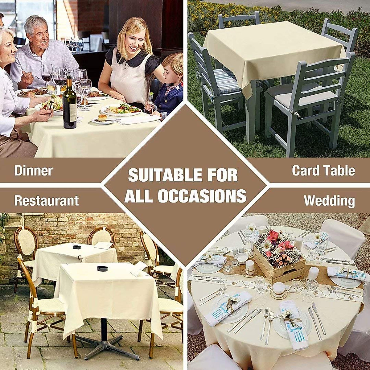 Spa Tablecloth - 60 Inch Multifunctional Round Tablecloth Meditation and Zen Picture of Bamboo Stalks Candle and Basalt Stones Theraphy Relaxing Foldable Multicolor