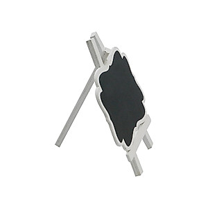 Mewutal 10PCS Mini Chalkboards Signs with Easel Stand Decorative Message Board Wedding Table Numbers Wooden White Frame Blackboard Signs for Party DIY Event Meeting