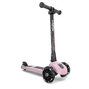 Scoot & Ride - Highwaykick 3 Children Adjustable Wide Deck Standing Scooter Including Safety Pad and LED Wheels (Rose) - for Ages 3-6