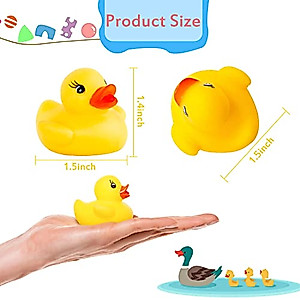 50Pack Mini Rubber Ducks, Rubber Duck Bulk Float Duck Baby Bath Toy, Shower Birthday Party Favors Gift Classroom Summer Beach Pool Party Games