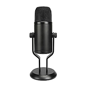 Amazon Basics Professional USB Condenser Microphone with Volume Control and OLED Screen - Black