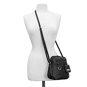 MultiSac womens Multisac North South Mini Zip Around Crossbody Bag Cross Body, Black, One Size US