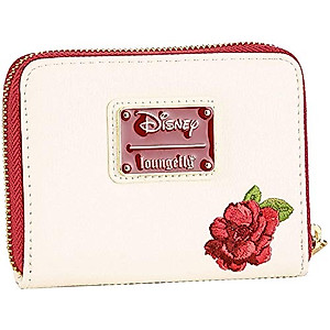 Loungefly Disney Belle Flowers Faux Leather Mini Zip Wallet