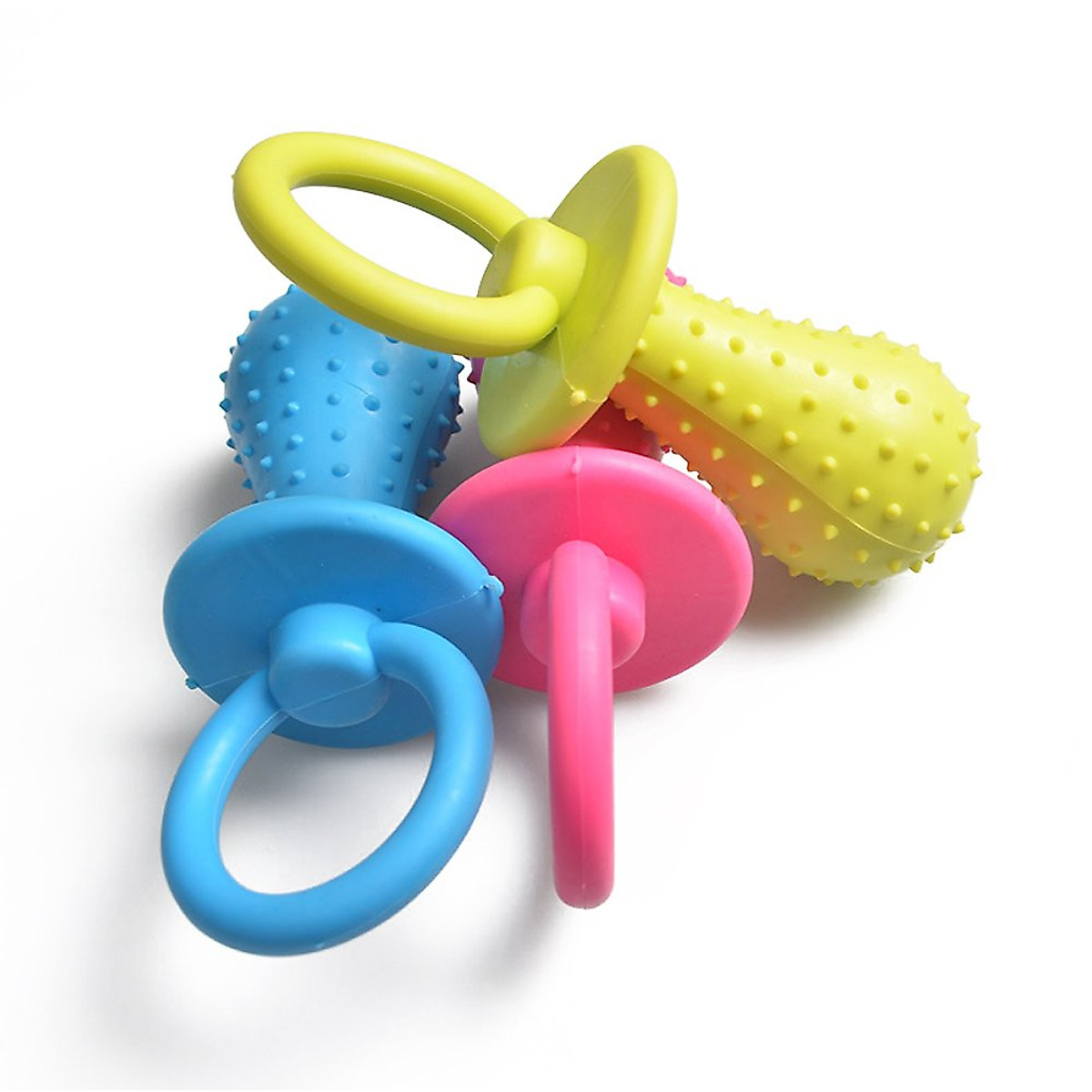 Bagvhandbagro 3Pack Molar Clean Teeth Rubber Toy, Clean Teeth Rubber Pacifier Chew Toy, Bell Chewing Playing Training Toys, for Pet Puppy Dog Cat (Color Random)