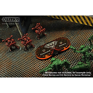 LITKO Command and Victory Point Tracker Compatible with Warhammer: Kill Team, Fluorescent Orange & Translucent Grey