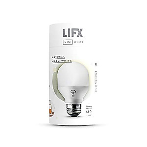 LIFX Mini White (A19) Wi-Fi Smart LED Light Bulb, Dimmable, Warm White, No Hub Required, Works with Alexa, Apple HomeKit and the Google Assistant,9 watts