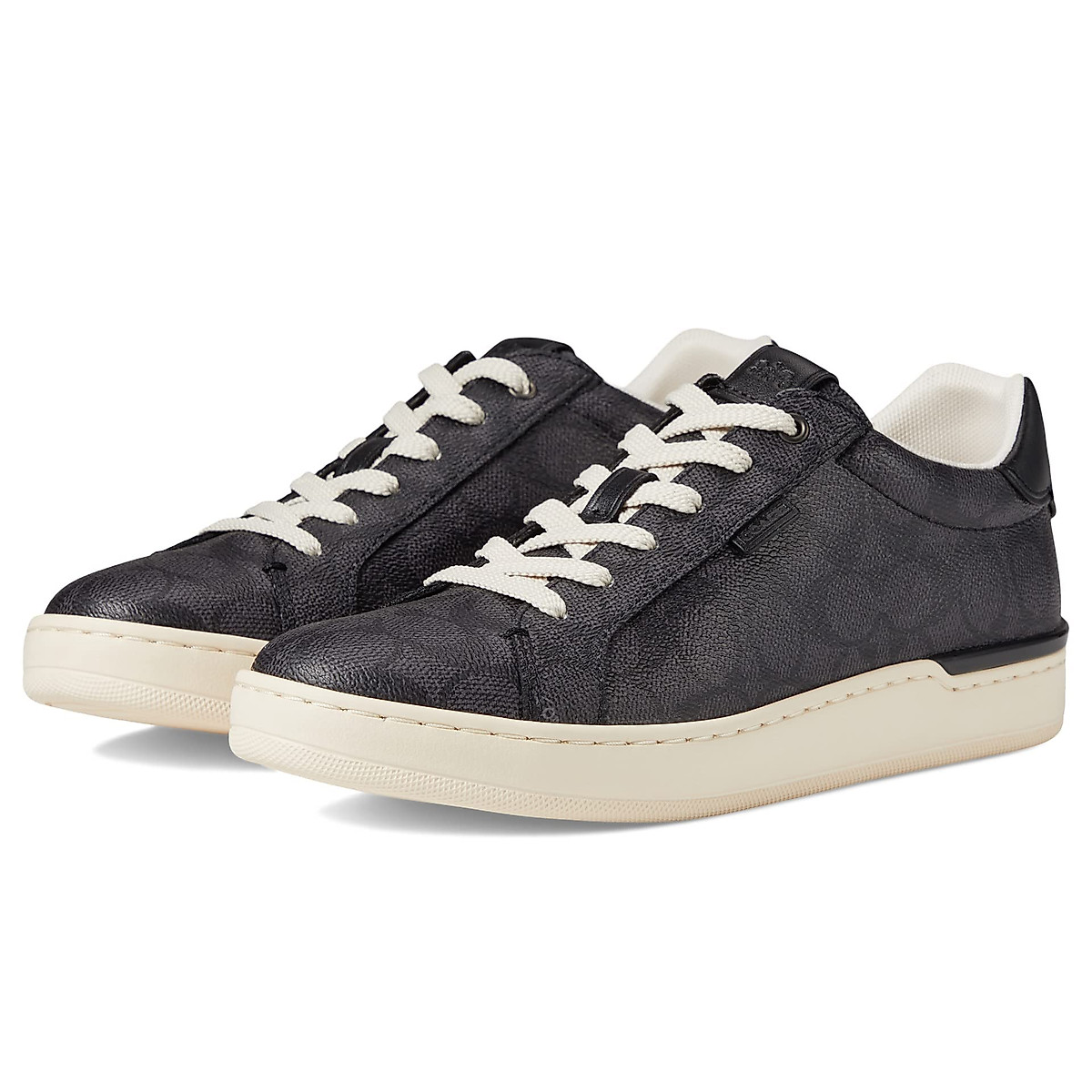 Coach Women's Lowline Coated Canvas Sneaker, Charcoal/Black, 9