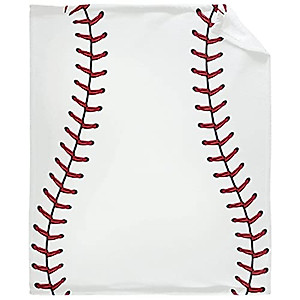 RICKYOUNG Baseball Style Flannel Lightweight Blankets Quilt Plush Fleece Soft Bedding Throw Blanket for Couch and Bed 80"x60" for Adult