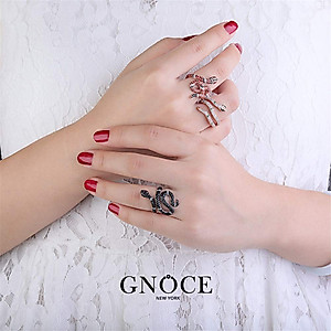 GNOCE Snake Ring 925 Sterling Silver Power and Rebirth Fashion Snake Rings 18k Rose Gold With Cubic Zirconia Jewelry Accessories For Women Girls (8)