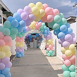 BloonKing Macaron Sky Blue Balloons 12inch 100pcs Light Blue Latex Helium Balloons 12" Party Balloons for Festival Birthday Wedding Anniversary New Year Gender Reveal Decorations