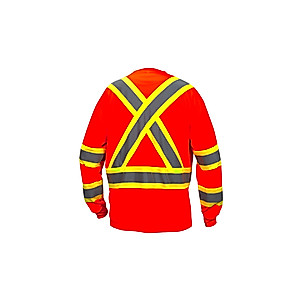 Pyramex RCLTS3120L RCLTS31 Series Long Sleeve T-Shirts Long sleeve moisture wicking t-shirt in orange - large