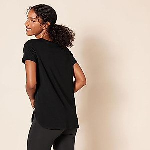 Amazon Essentials Women's Studio Relaxed-Fit Lightweight Crewneck T-Shirt (Available in Plus Size), Black, X-Large