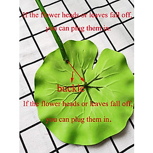 Suandsu 1pcs Artificial Lotus Fake Flowers Water Lily Long Stem Home Garden Pond Aquarium Wedding Decor 41'' High Pink