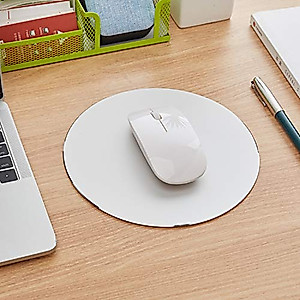 DSKKWS Metal Aluminum Mouse Pad, Office Thin Hard Mouse Mat Leather Surface Double Side Precision Silver and Black Mouse Pads for Fast and Accurate Control(Round)