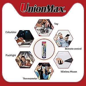 UnionMax AAA Alkaline Battery Super Power Premium LR03/AAA 1.5 Volts 20PCS Paper Pack
