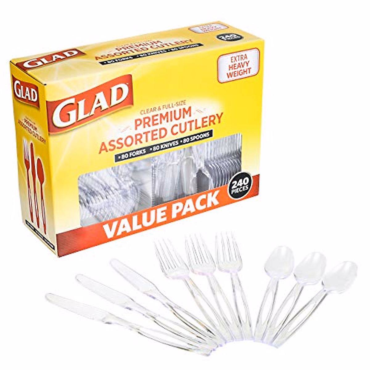 Glad Disposable Paper Plates for All Occasions | 8.5 Diameter, 50 Count Bulk Paper Plates, Pink Flower Print & Disposable Plastic Cutlery, Assorted Set