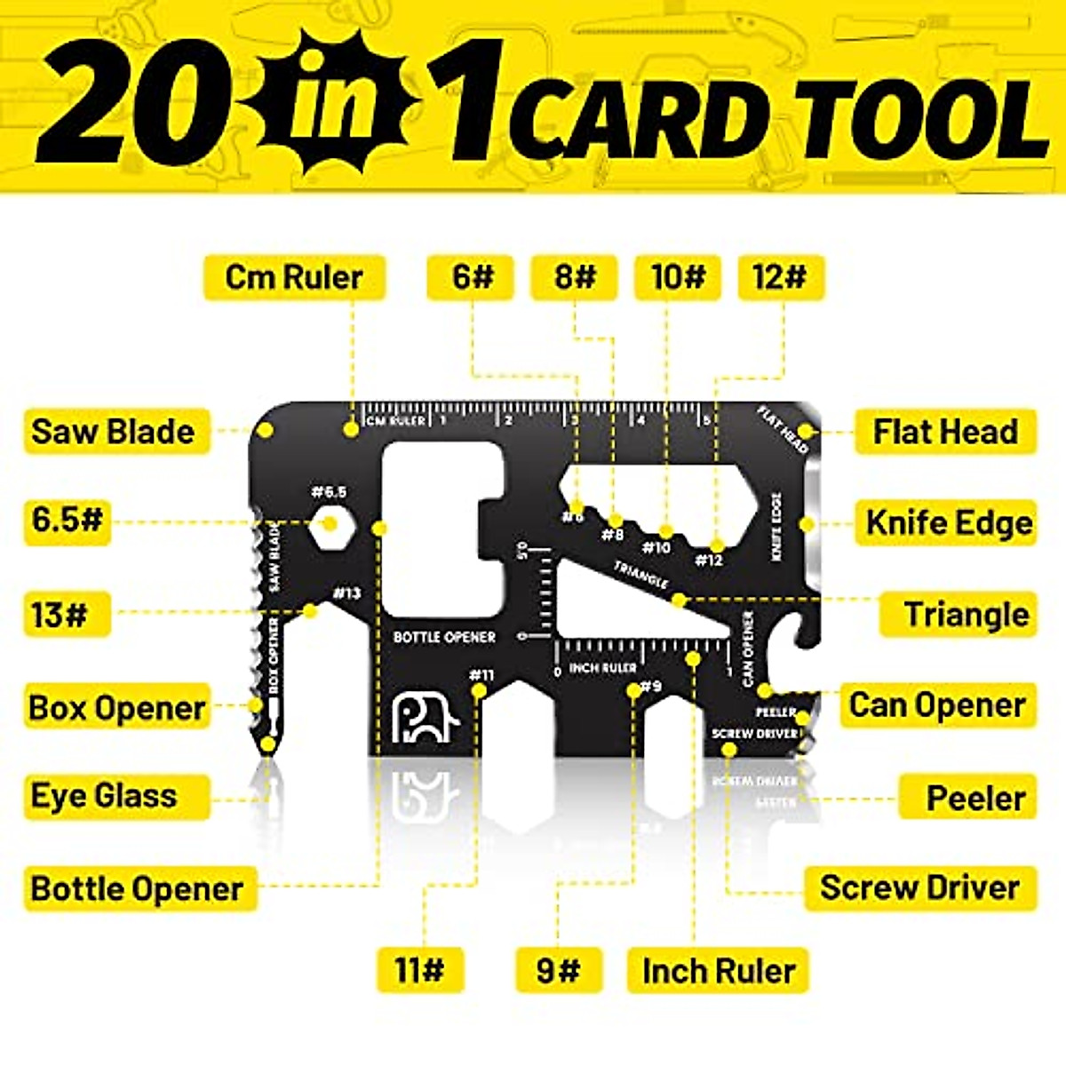 Valentine's Day Gifts for Him Boyfriend Husband, 20-in-1 Credit Card Multitool, Christmas Gifts for Men Who Have Everything, Cool Gadgets for Men Husband, Boyfriend, Grandpa, Adults, Tools for Men