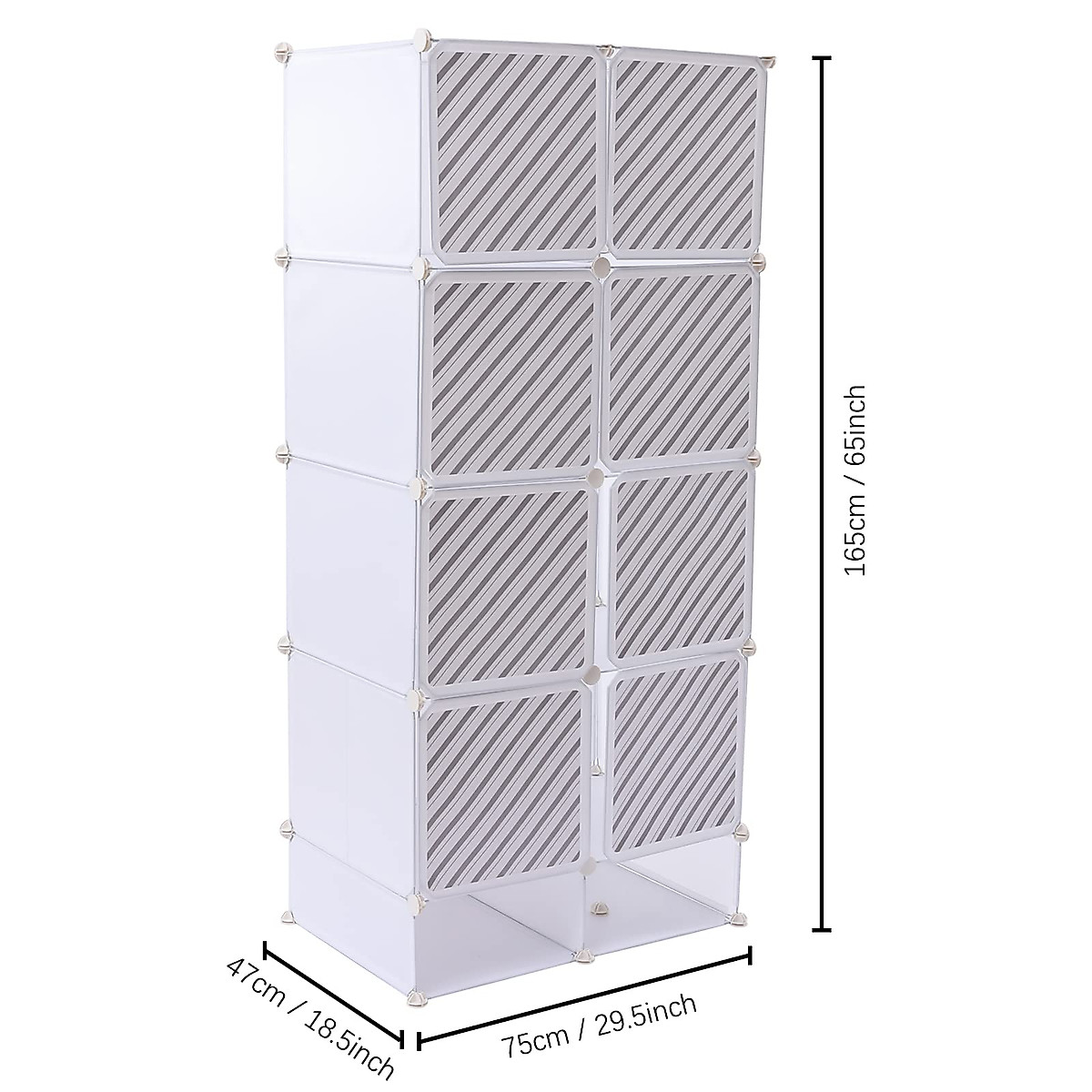 DYRABREST Simple Portable Wardrobe Closets Bedroom Armoire, White Modern Closet 8 Cube Shelf, Storage Organzier Clothes, Fashion Armoire Cabinet, Bedroom Armoires