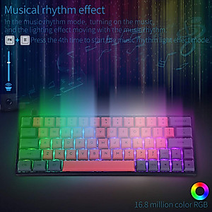 60% Mechanical Keyboard, RGB LED Backlit Wired Gaming Keyboard, Ergonomic, for PC/Mac Gamer, Typist (Gateron Switches, PBT Caps) (Renewed)