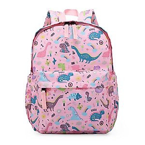 THE Crafts Cute Unicorn Dinosaur Toddler Backpack for Boys Girls,Preschool Kindergarten Nursery Travel School Bag with Chest Buckle (Pink Dinosaur)
