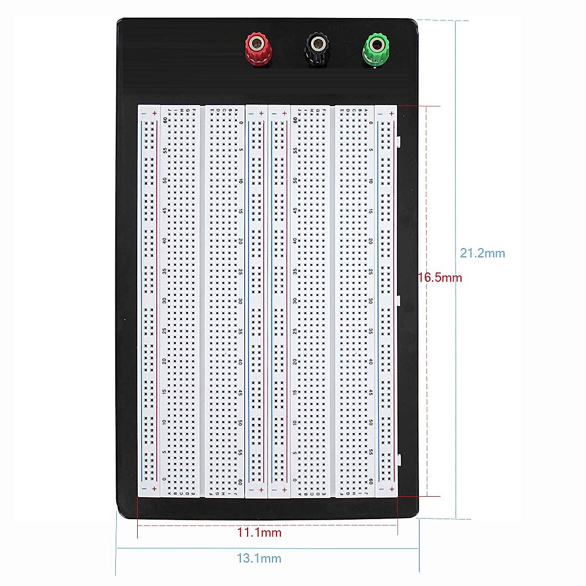 DaFuRui 1660 Tie-Points Solderless Breadboard Large Breadboard with Aluminum Back Plate for Arduino