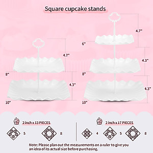 Big Party Must Haves: Pack of 15 NWK Cake Stand, Cupcake Stand Set, with 2X Large 2-Tier Cupcake Stands + 4X Large 3-Tier Cupcake Stands + 7 x Appetizer Trays +2 x Cake Pop Stands