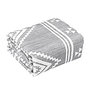 GarveeHome 8x10 Washable Rug Boho Accent Throw Floor Cover Farmhouse Bordered Area Rug Non Slip Low Pile Indoor Bohemian Area Rug Large Living Room Moroccan Rug Dining Room Bedroom Rug Carpet, Grey