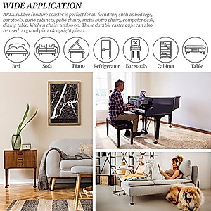 Furniture Leg Coasters 8Pcs Caster Cups 2.5”Non Slip Rubber Pads Hardwood Floors Protectors for Sofa Bed Piano Chair Leg Anti Slide Floor Protector