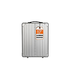 ALEON 17" Hybrid Aluminum Backpack- Outdoor backpack in Silver- Comfortable and sturdy case for photo equipment or laptop. Also ideal as a work backpack for craftsmen or as a school backpack.