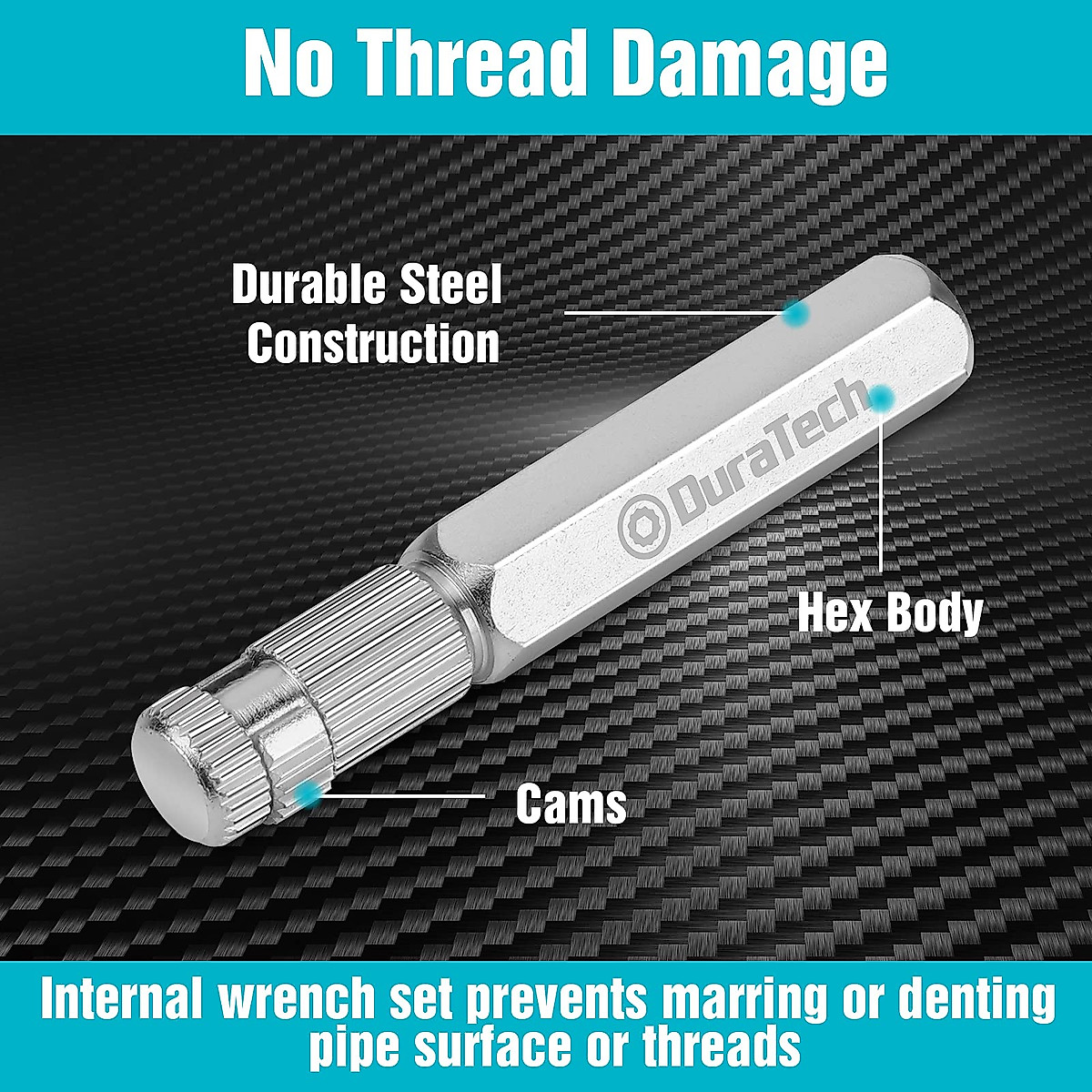 DURATECH Internal Pipe Wrench Set, Pipe Nipple Extractor Set, 3-Piece, 3/8",1/2" and 3/4" Pipe Capacities, Organizer Pouch Included