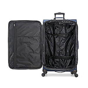 U.S. Traveler Aviron Bay Expandable Softside Luggage with Spinner Wheels, Navy, 30-Inch