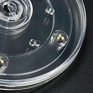 Savagrow 4pcs Acrylic Plastic Turntable 3.94" Clear White Lazy Susan Turntable Organizer for Kitchen Cabinets Spice Rack Table Cake