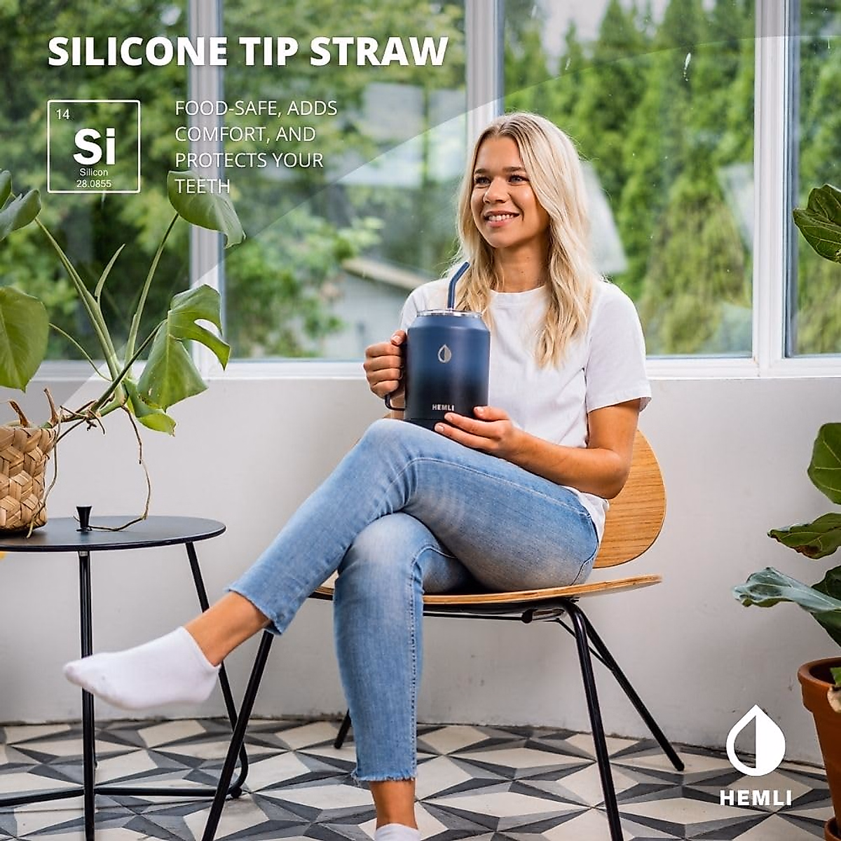 Hemli 50 oz Tumbler with Handle and Straw, Big Cup for Ice Coffee, 50 Oz Water Bottle, Large Travel Tumbler, 50 Oz Mug Tumbler, Thermal Cups, Large Cup, Water Mug, Vacuum Insulated Keep Hot Keep Cold