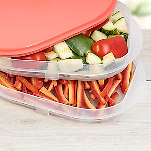 Tupperware Fridge Stackable Low 1pc - Pink, Modern Functional, 450ml