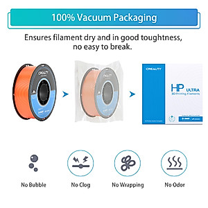 Creality 3D Printer Filament PLA 1.75mm 1KG Spool, 3D Printing Filament, Less Bubbles No Odor, High Toughness Print PLA Filament BASF for Most FDM 3D Printer, Dimensional Accuracy +/- 0.03 mm, Orange