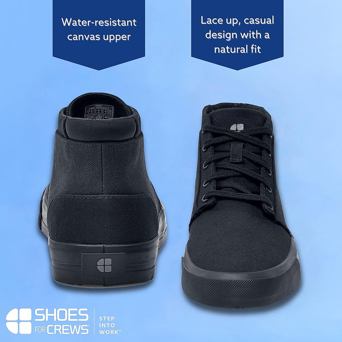 Shoes for Crews Cabbie II, Unisex Slip Resistant Work Shoes, Black, Size 10.5/12