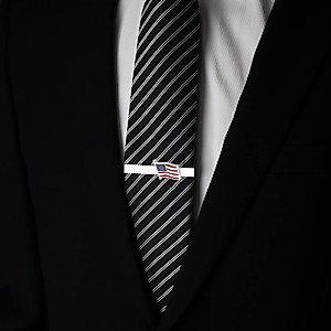 US Flag Tie Clip Clothing Accessories for Weddings, Business Meetings, Officers, Government Departments, Pilots, Soldiers, And Military Friends American Flag Tie Clip (Rectangles Gold)