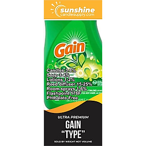 Gain "Type" Ultra Premium Fragrance Oil for Candles, soap, Body Products and diffusers. 8 Ounce Bottle
