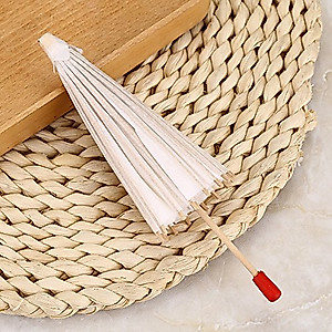 (Pack of 2) Paper Parasol Chinese/Japanese Decorative Umbrella White DIY Painting Decorative Umbrella Wedding Bridal Party Decor Photo Cosplay Prop(20cm / 7.87in)