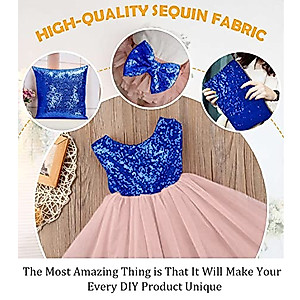 Pardecor Sequin Fabric by The Yard Glitter Fabric 1 Yard Little Mermaid Fabric Mesh Fabric Sequence Fabric Linen Material Fabric for Sewing Sparkle Cloth Fabric (1 Yard, Royal Blue)