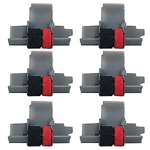 IR-40T Ink Roller, Black and Red Compatible with Canon P23-DH V Calculator, Casio HR-100TM, HR-150TM (6 Pack)