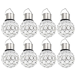 KTHLBRH (Fast Shipments) LED Landscape Ball Lamp Energy Saving for Yard Garden Patio Path Driveway Pathway Home Decoration Hanging Solar Lamps 8 pcs LED Lights RGB