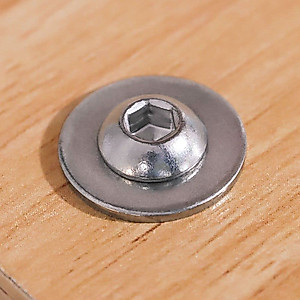 Glvaner M10-1.5 x 35mm (8 Sets) Button Head Socket Cap Screws with M10-1.5 Hex Locknuts and Large Flat Washers Assortment Tool Set