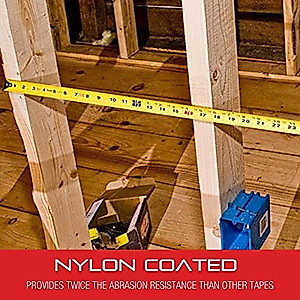 Starrett Exact Retractable Metric Pocket Tape Measure with Nylon Coating, Self Adjusting End Hook, and Steel Belt Clip - 3/4" Width x 5m Length - KTX34-5M-N