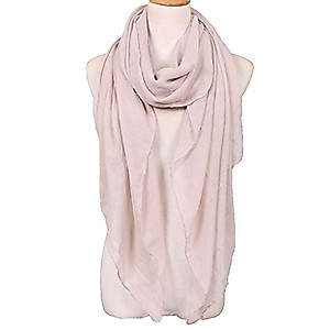 LMVERNA Cotton Hijabs For Women Solid Color Scarfs Large Shawls And Wraps For Evening Dresses(Beige)