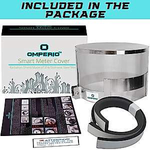 OMPERIO Smart Meter Cover RF-Radiation Shield Guard EMF Protection, Reduces EMF RF and 5G, Stainless Steel 316 Faraday Cage (Designed in USA by OMPERIO® Family Brand)