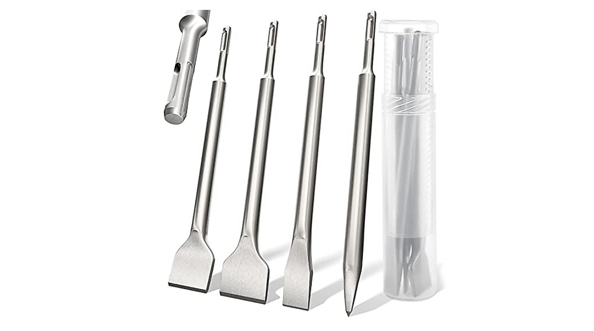 KSP-Tec SDS+ Chisel Set - 4 Pieces with Tile Chisel